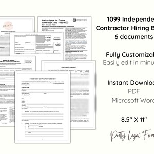 Independent Contractor Agreement 1099 Contract Template 1099 New Hire ...