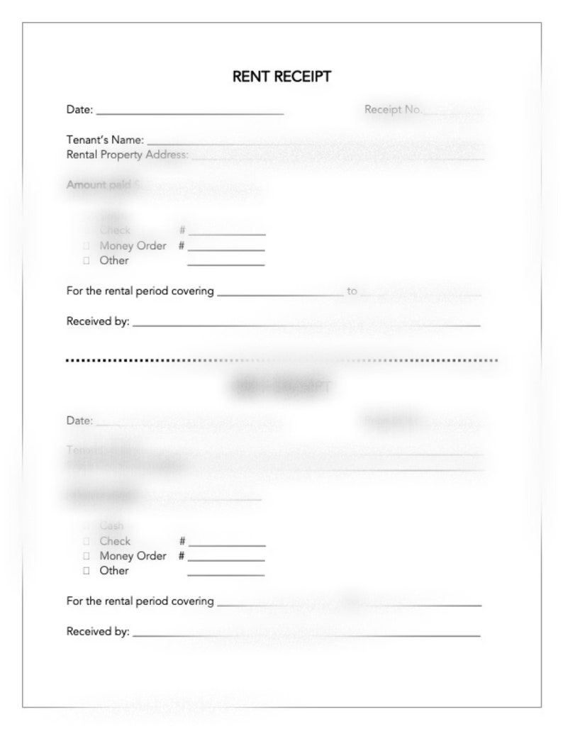 Rent Receipt | Lease Payment Receipt | Landlord Rental Receipt ...