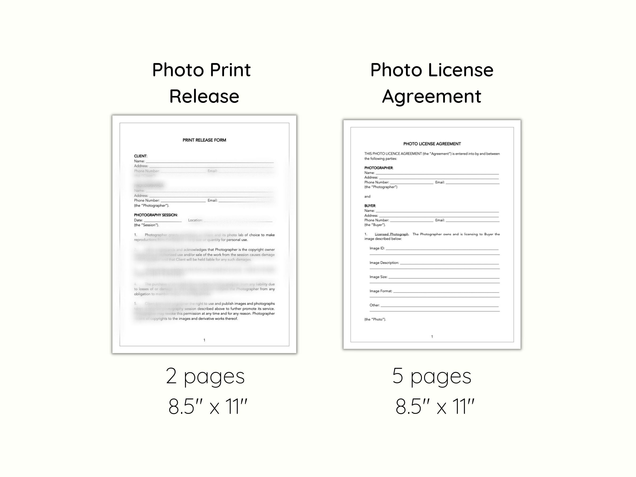 Photography Agreement Bundle | Contract Templates for Photographers ...