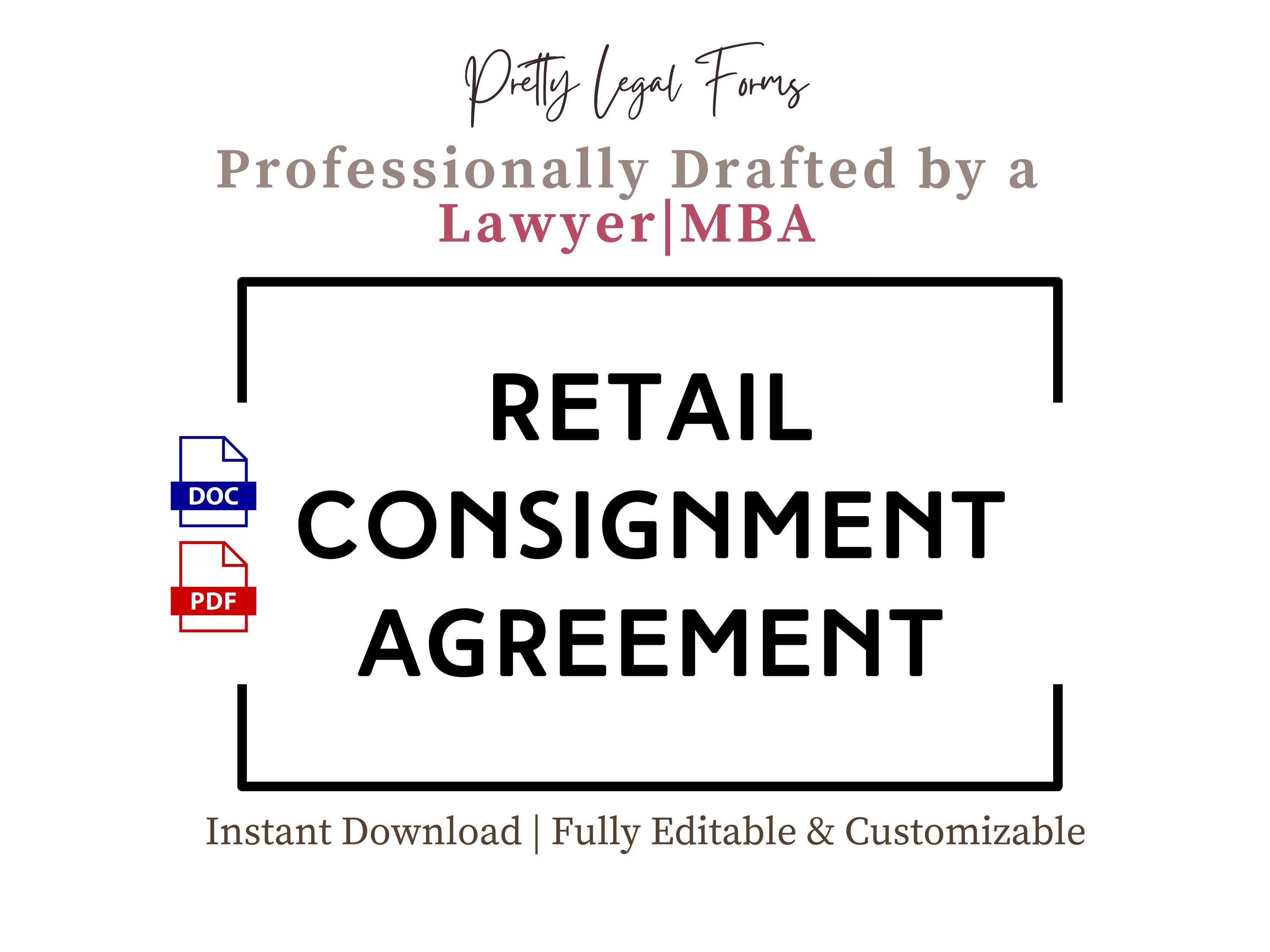 Consignment Contract Template Retail Product Consignment Agreement ...