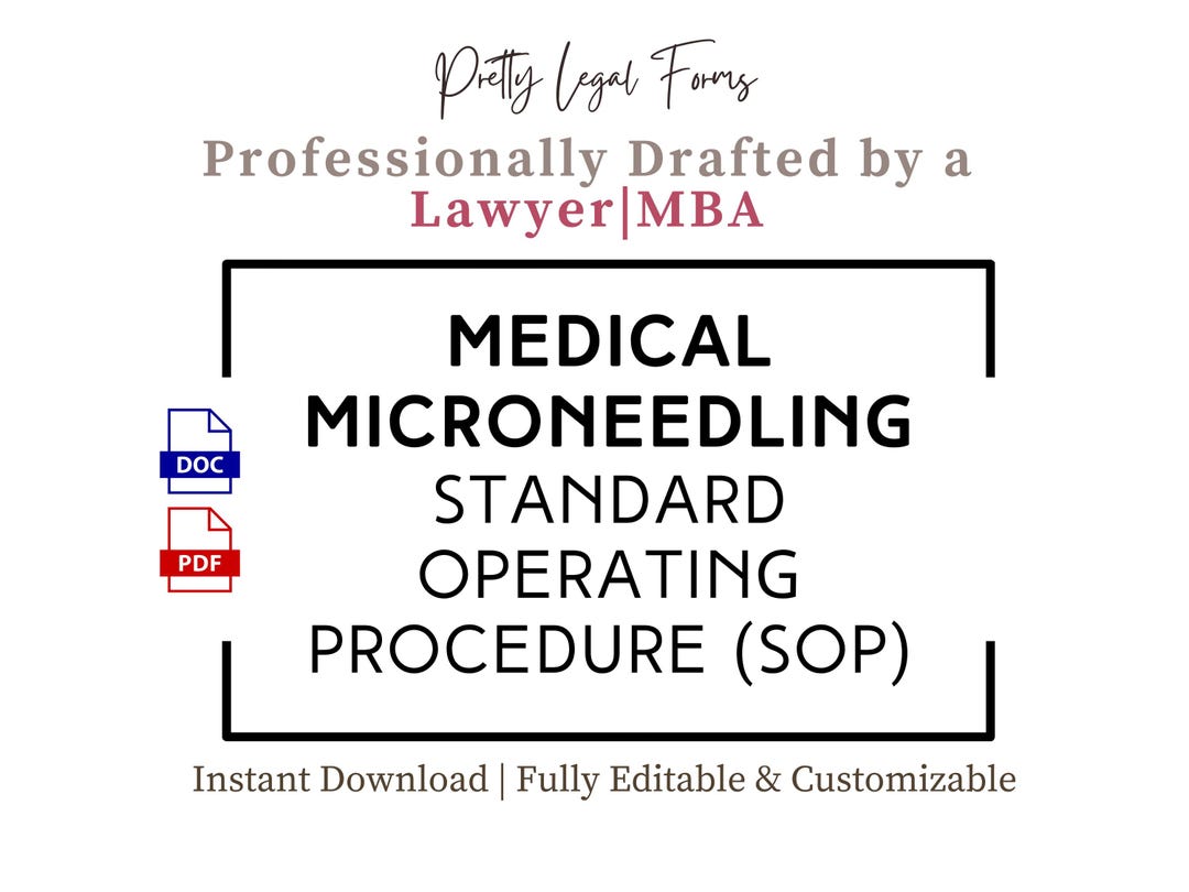 Medical Microneedling SOP Protocol Template for Med Spas | Microneedling Policies and Procedures ...
