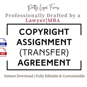 Copyright Assignment Agreement Copyright Transfer Contract Template ...
