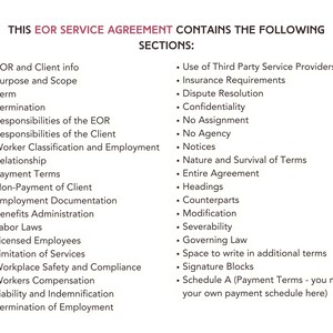 EOR Client Service Agreement Employer of Record Service Contract ...