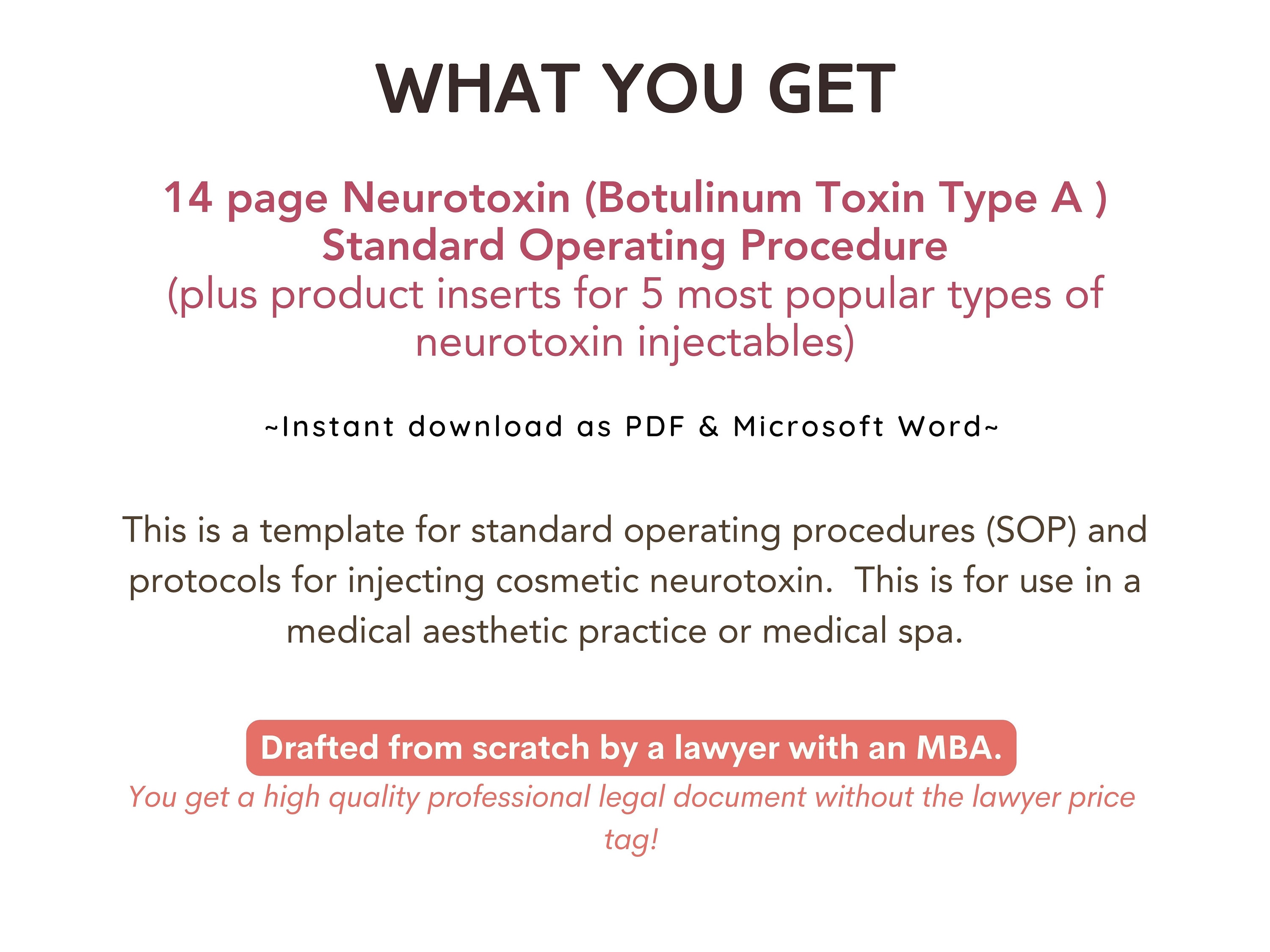 Neurotoxin SOP Botox Policy Procedure Medical Spa Protocols Botulinum ...