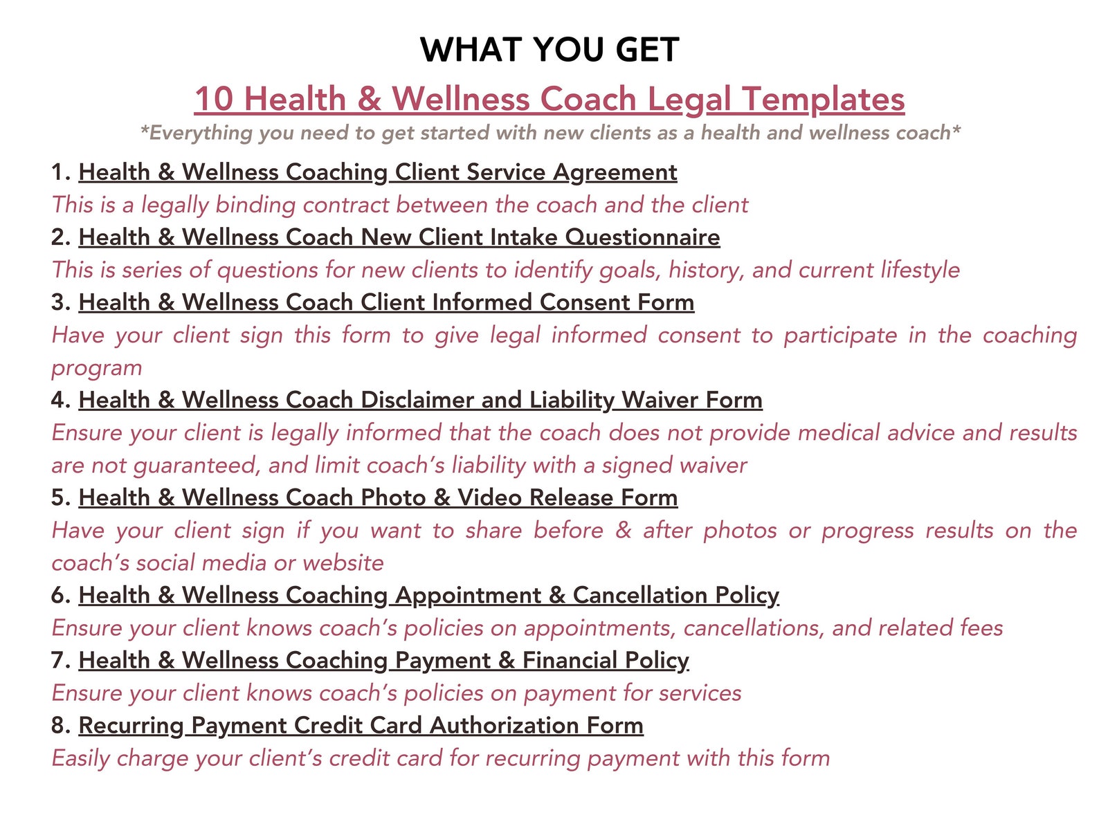 Wellness Coaching Forms Bundle Health Coach Template Bundle Holistic ...