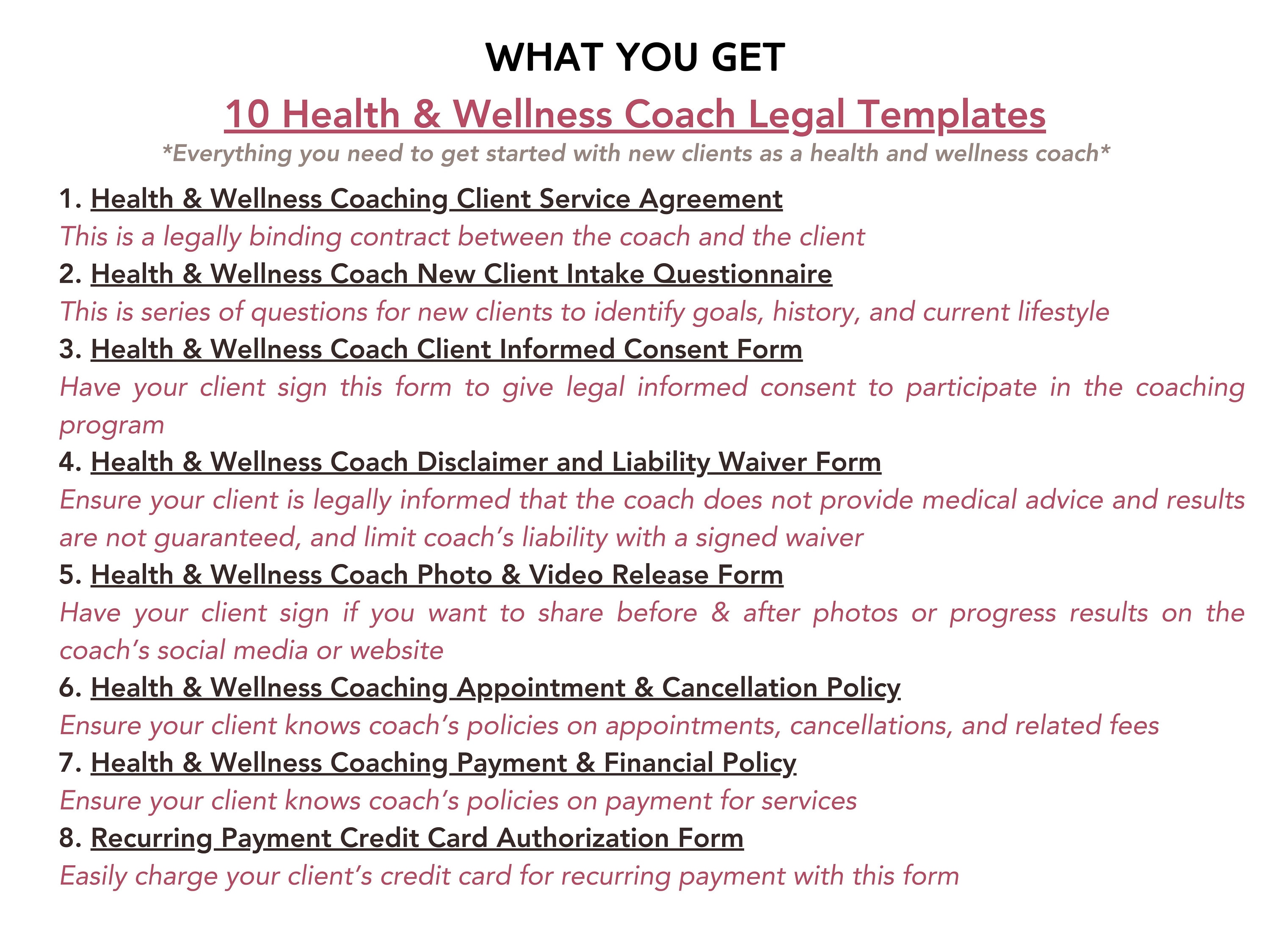Wellness Coaching Forms Bundle Health Coach Template Bundle Holistic ...