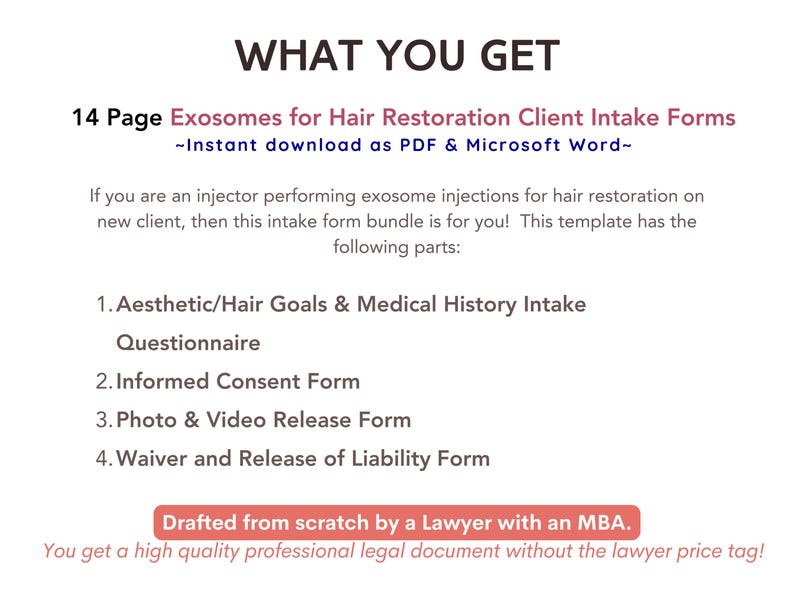 Exosome Hair Restoration Intake Form Exosomes for Hair Loss Informed ...