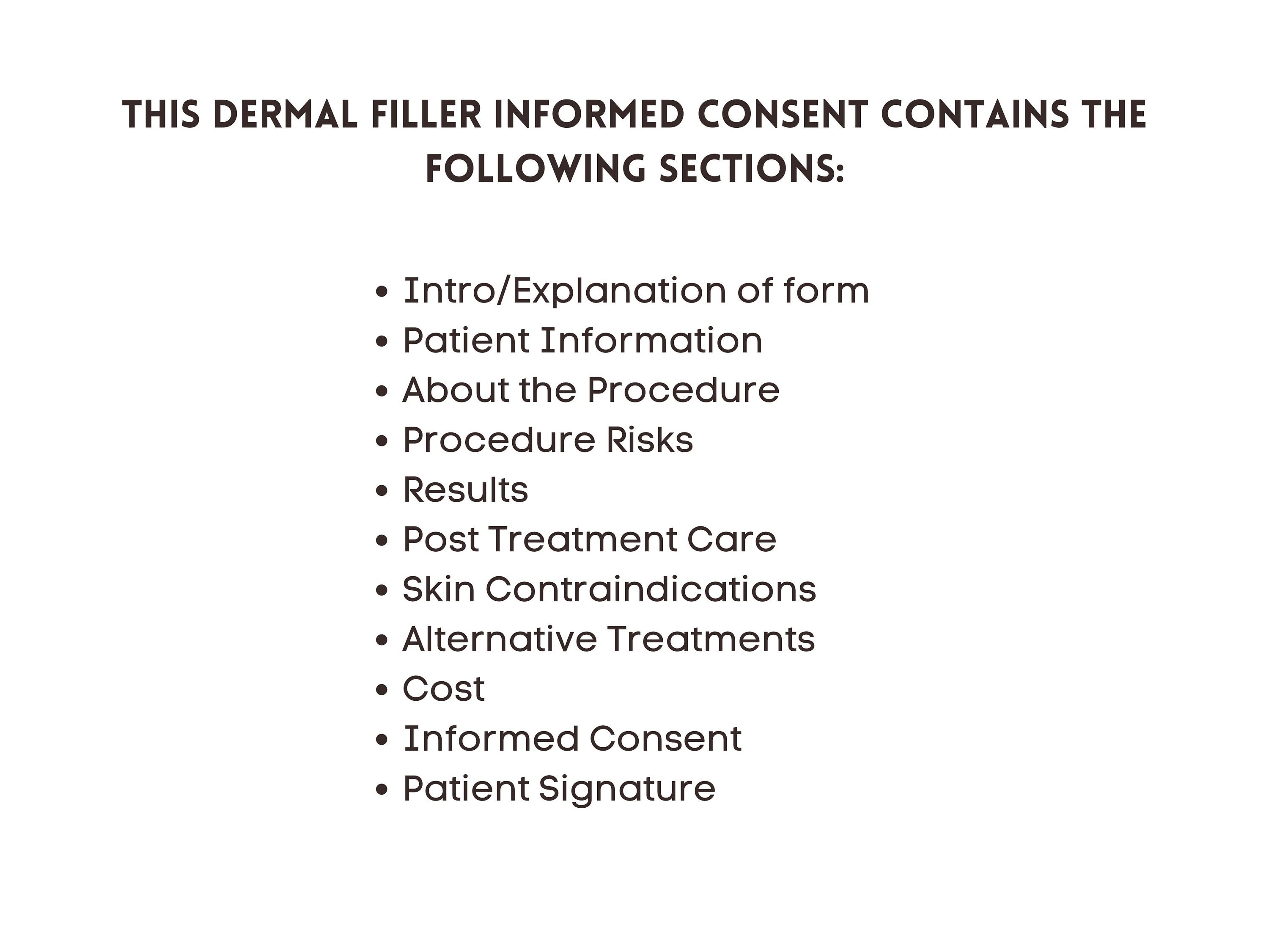 Filler Consent Form, Dermal Filler Template, Cosmetic Injector Informed ...