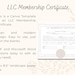 LLC Membership Certificate Canva Template, LLC Share Certificate ...