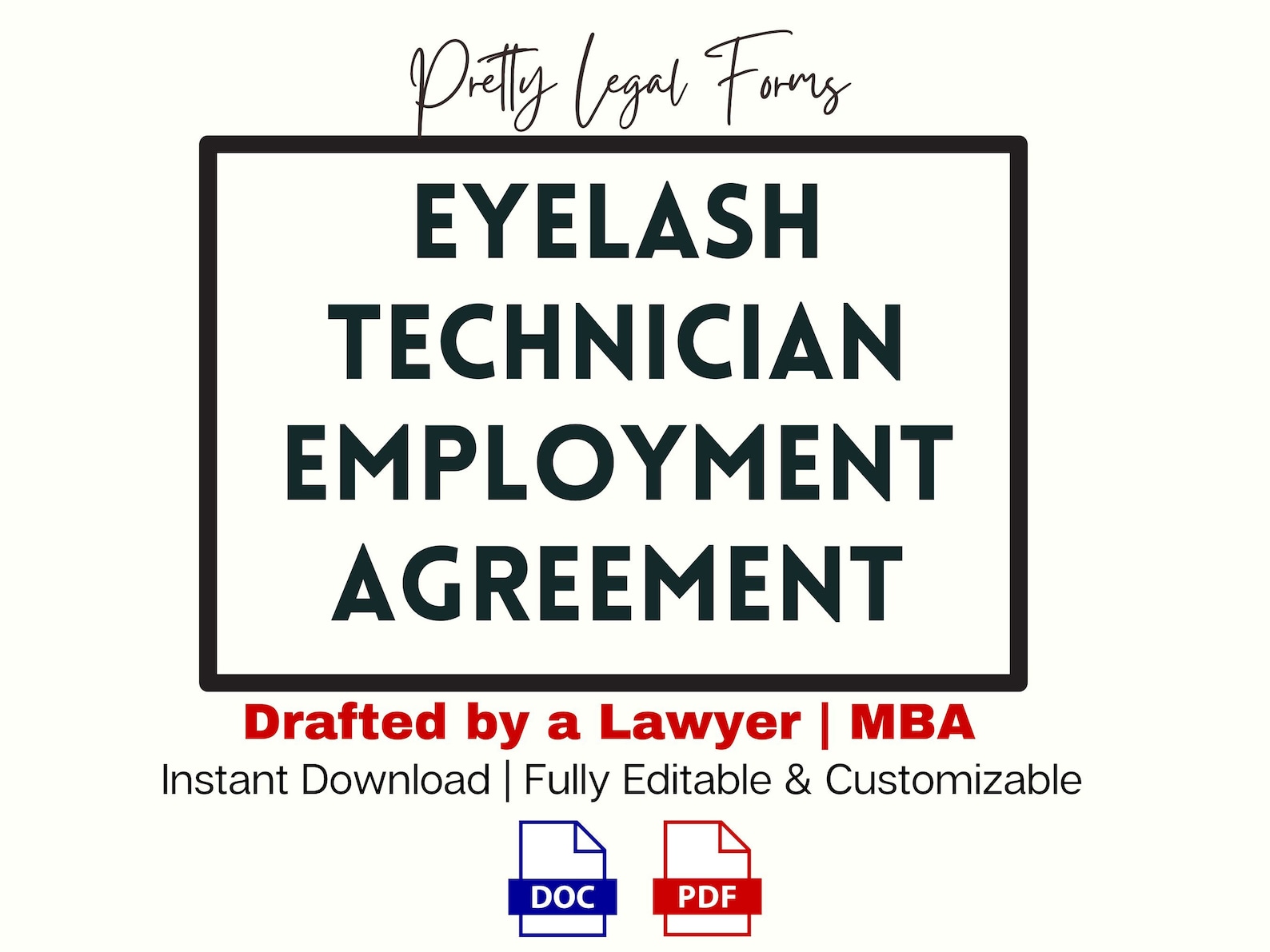 Eyelash Technician Employment Agreement, Lash Artist Employee Contract ...