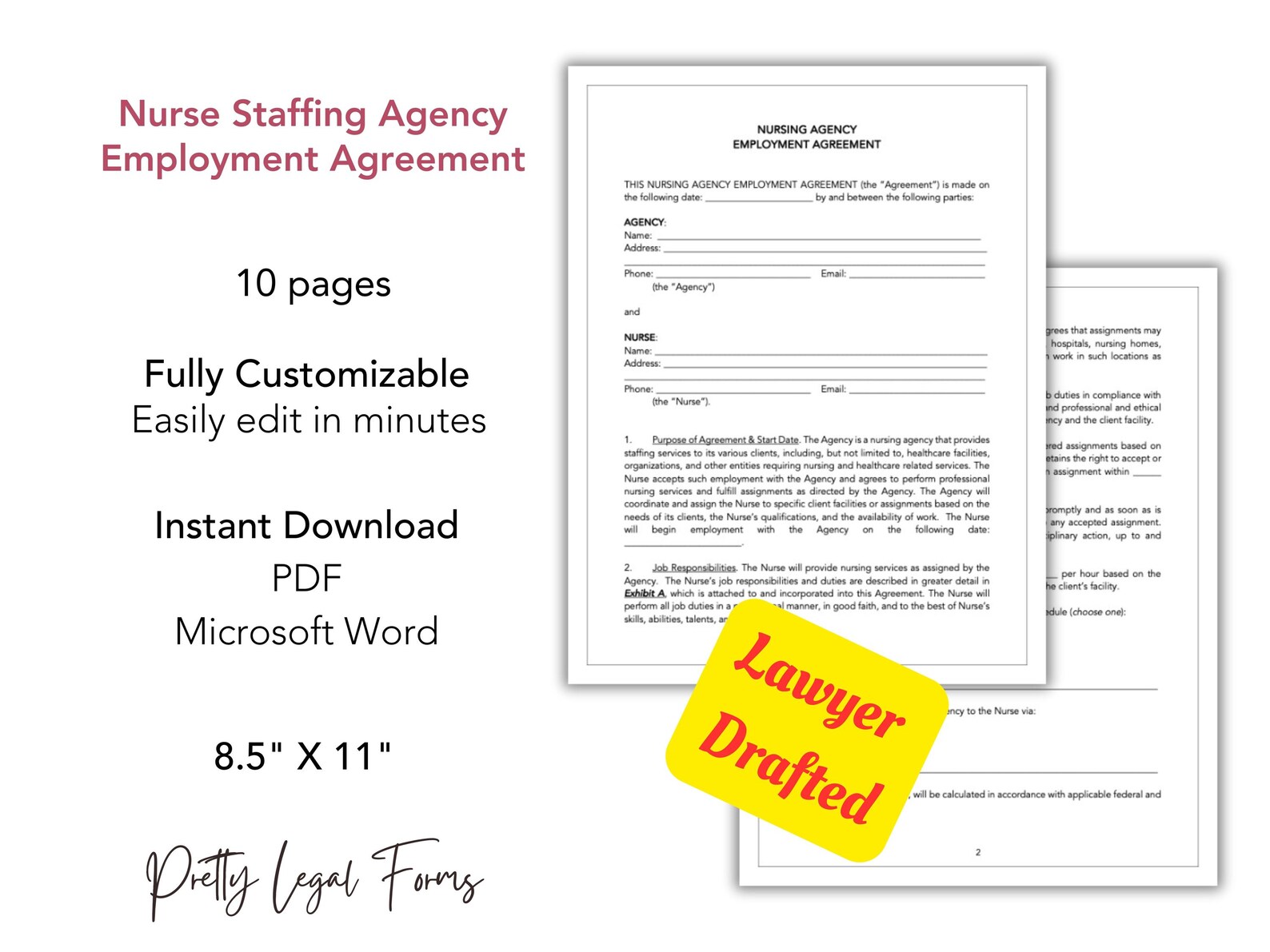 Nurse Agency Employment Agreement Nursing Agency Contract Template ...