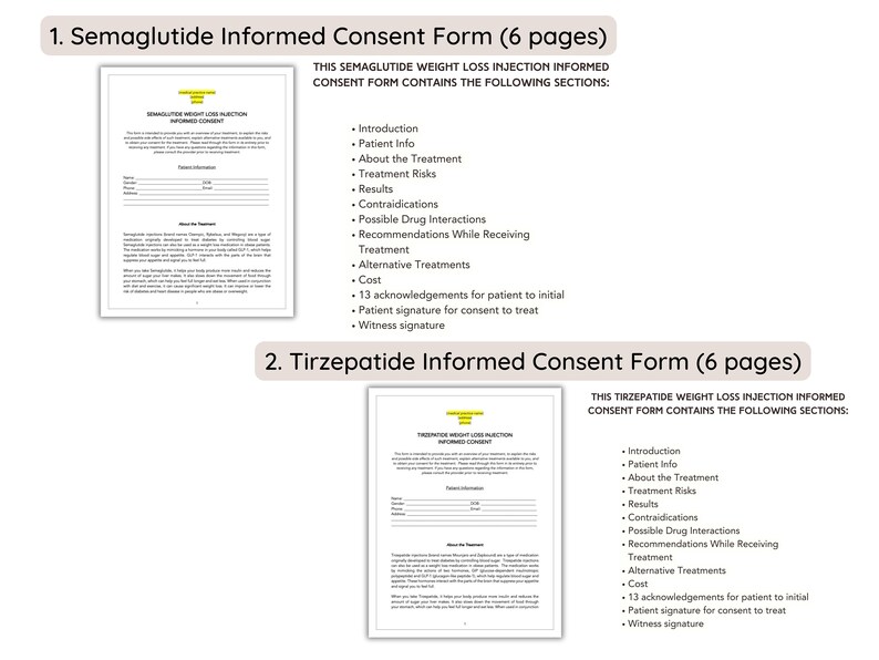 Weight Loss Injections Forms Bundle Semaglutide Templates Fat Loss ...