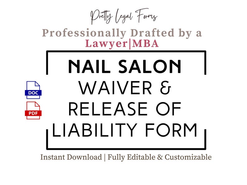 Nail Salon Waiver and Release of Liability Nail Spa Client Waiver Form ...