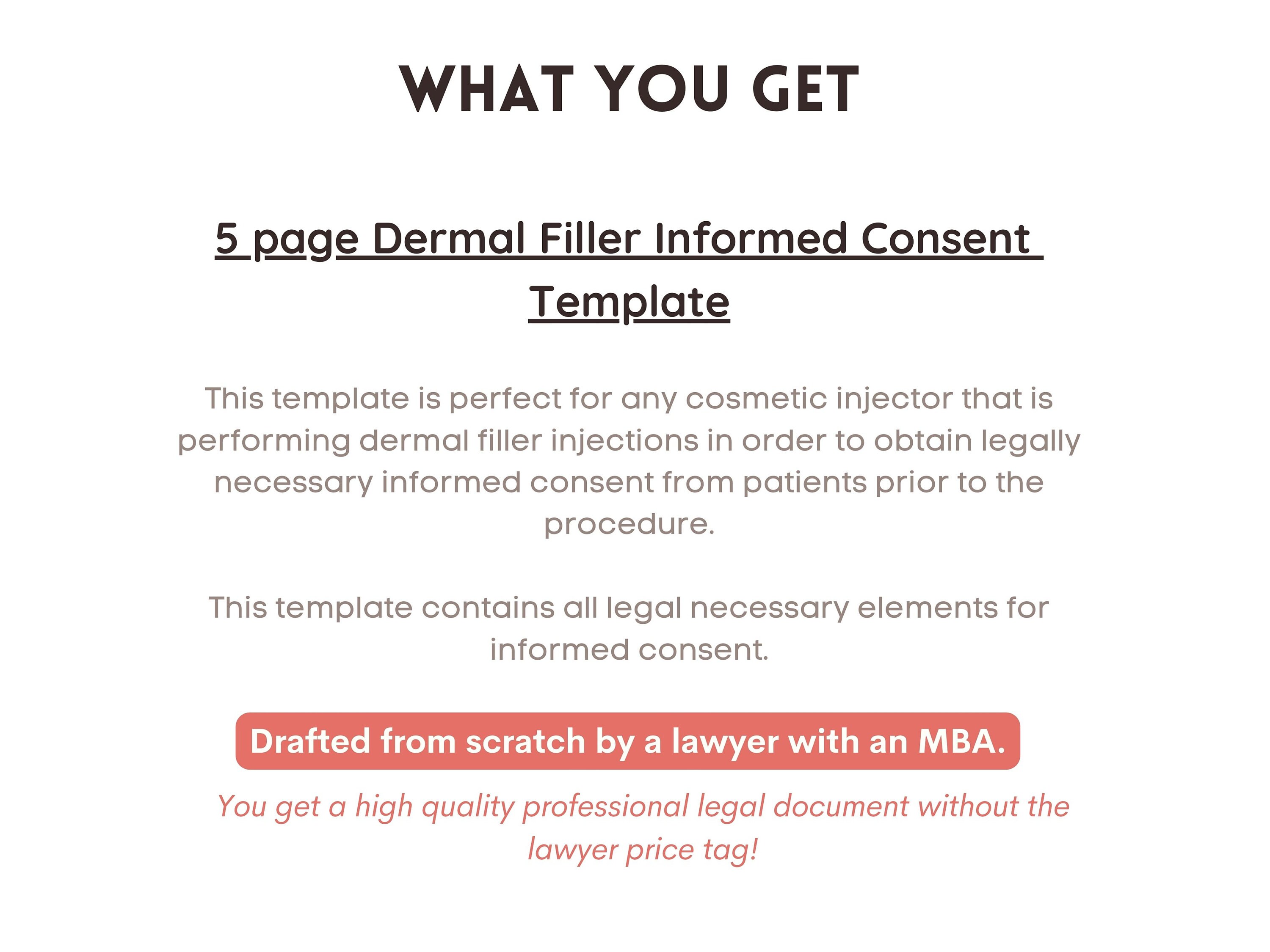 Filler Consent Form, Dermal Filler Template, Cosmetic Injector Informed ...