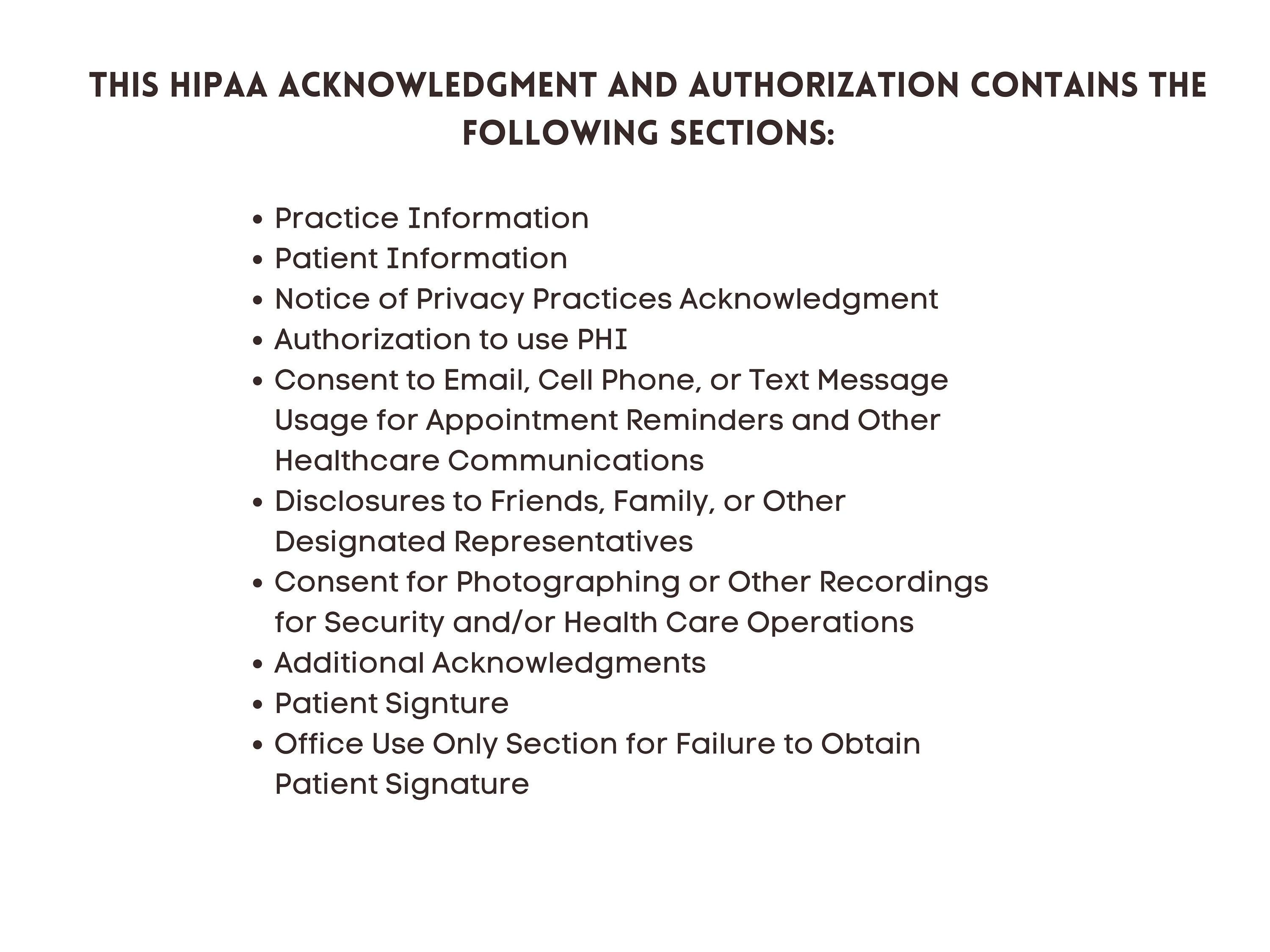 HIPAA Consent Med Spa Template HIPAA Acknowledgment of Privacy Notice ...