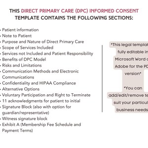 Direct Primary Care Consent Form DPC Membership Agreement Family ...