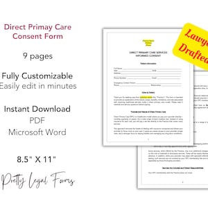 Direct Primary Care Consent Form DPC Membership Agreement Family ...