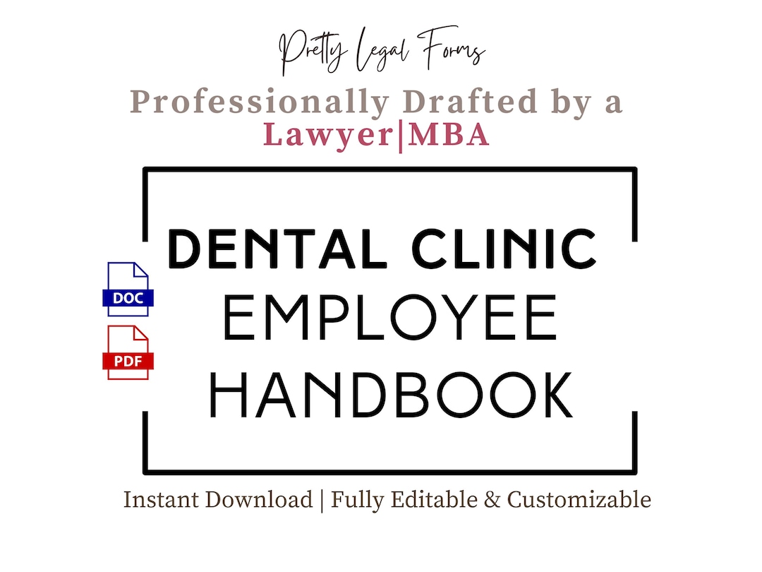 Dental Clinic Employee Handbook Template Dentist Office Employee Manual ...