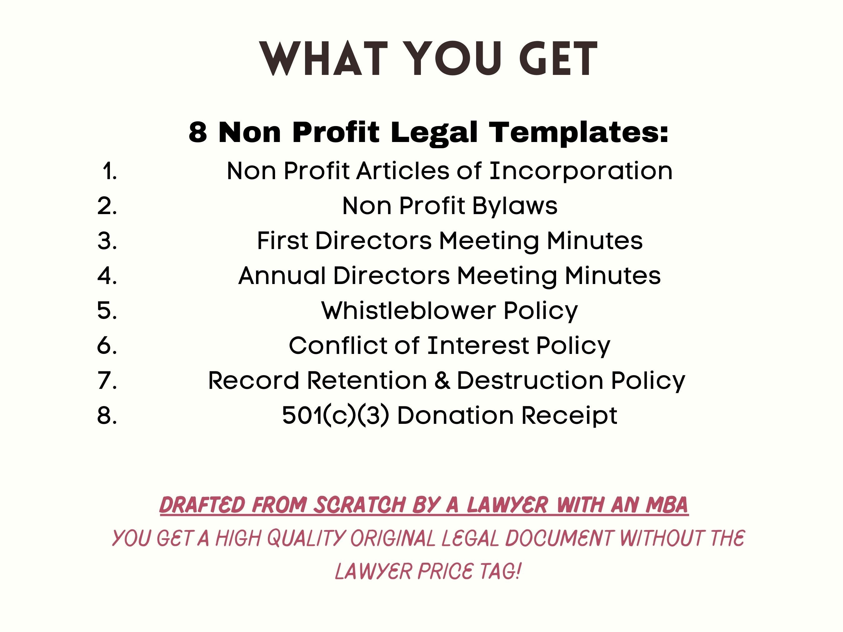 Non Profit Bundle Legal Templates for Non-profit Articles Bylaws 501c3 ...
