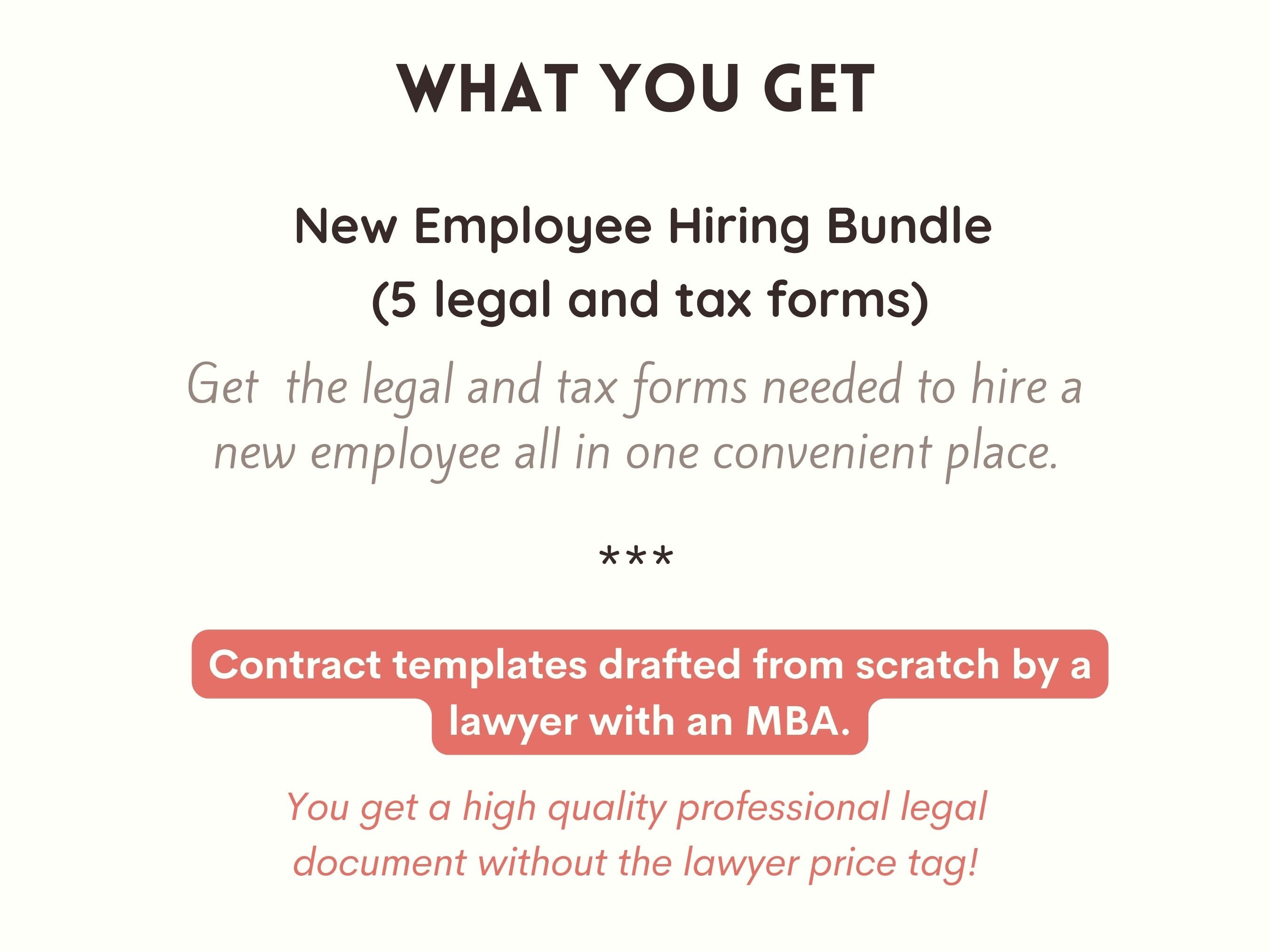 Employee Contract New Hire Bundle, Employee Hiring Forms, Employment ...