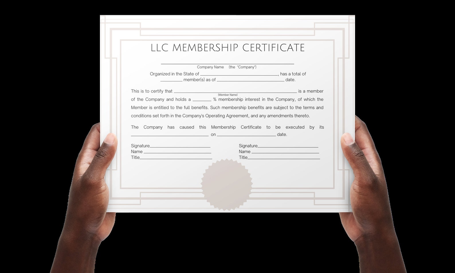 LLC Membership Certificate Canva Template, LLC Share Certificate ...