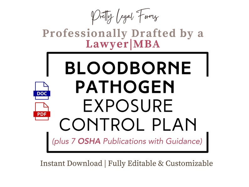 Bloodborne Pathogen Exposure Control Plan OSHA Compliance Medical Spa ...