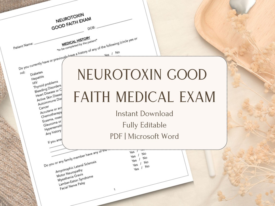 Botox Good Faith Exam, Neurotoxin GFE, Good Faith Medical Exam for ...