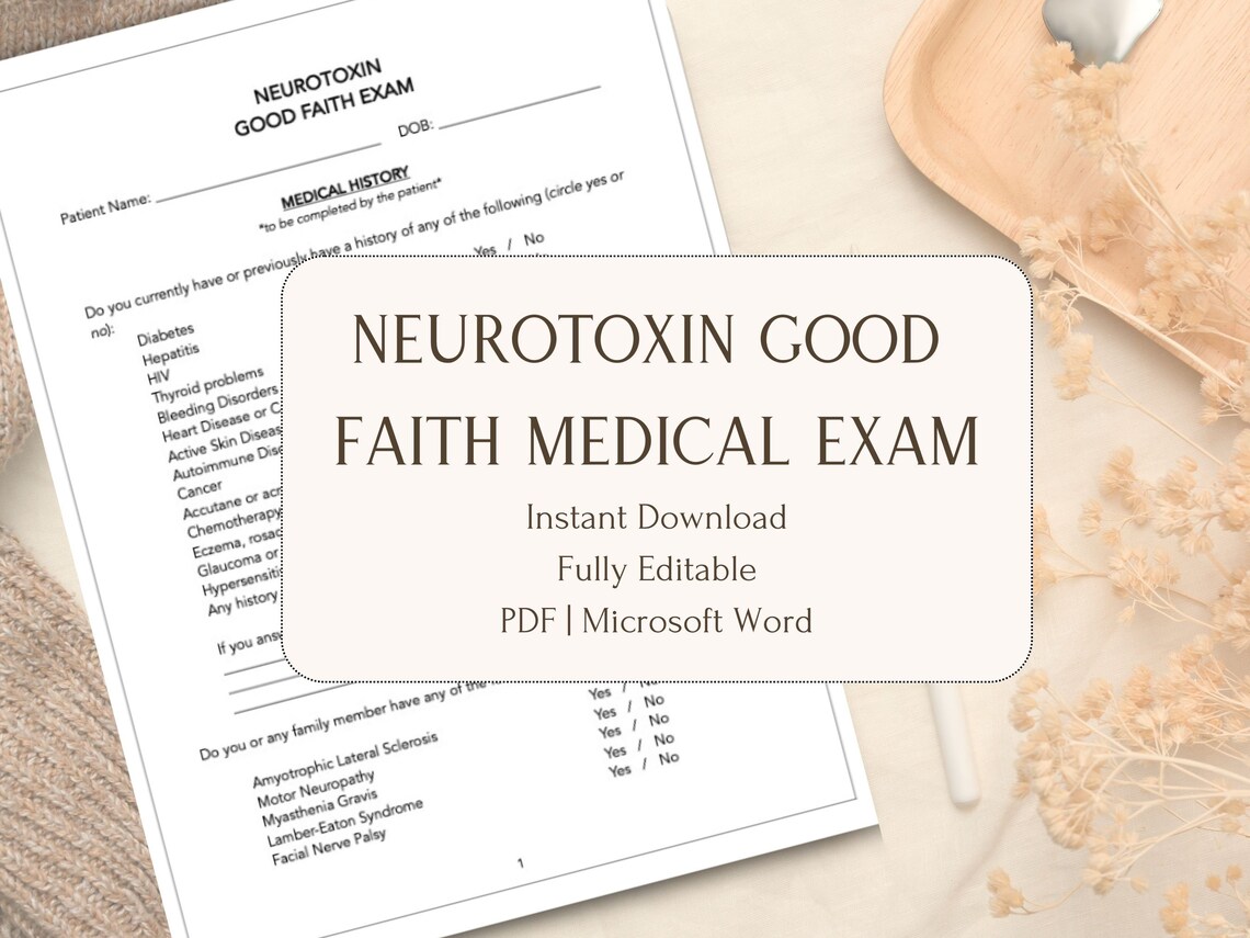 Botox Good Faith Exam, Neurotoxin GFE, Good Faith Medical Exam for ...