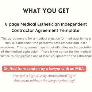 Medical Esthetician Independent Contractor Agreement 1099 Medical ...