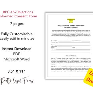 BPC-157 Consent Form BPC 157 Injection Informed Consent Template ...