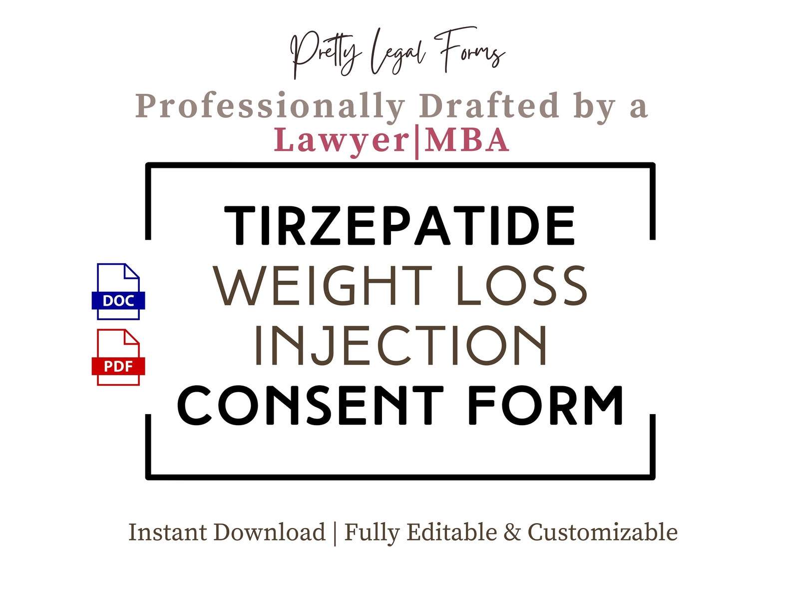 Tirzepatide Consent Form Weight Loss Injection Intake Fat Loss Shots ...