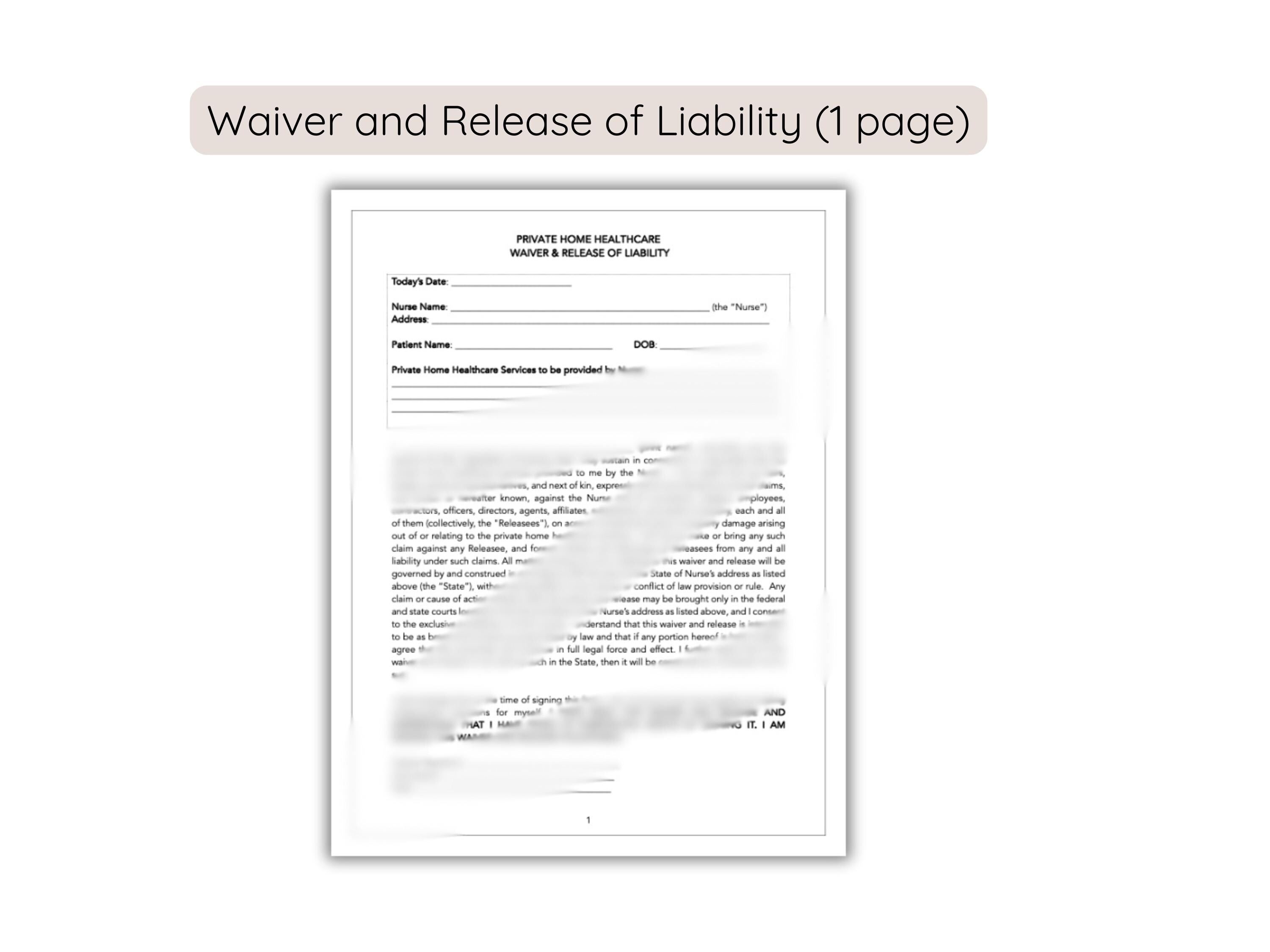 Private Nurse Home Health Legal Forms Bundle RN Contract Home ...