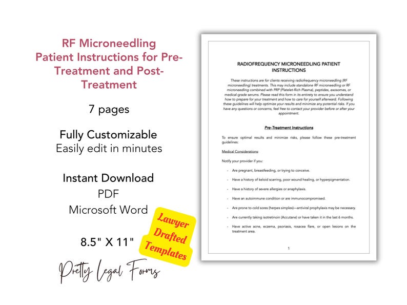 RF Microneedling Pre and Post Treatment Instructions Radiofrequency ...