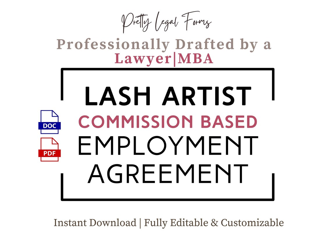 Lash Artist Commission Agreement Lash Tech Employee Commission Contract ...