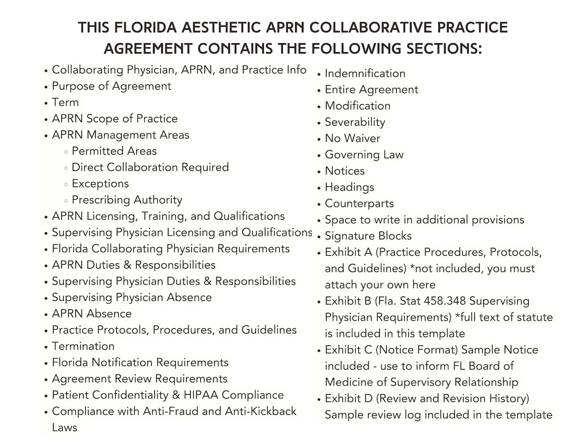 Florida APRN Collaborative Practice Agreement, FL Collaborative ...