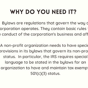 Non Profit Bylaws Template, Not for Profit Corporation Bylaws Form ...