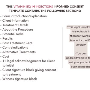 Vitamin B12 Shot Consent Form B-12 IM Injection Informed Consent ...