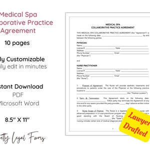 Med Spa Collaborative Practice Agreement Nurse Practitioner ...