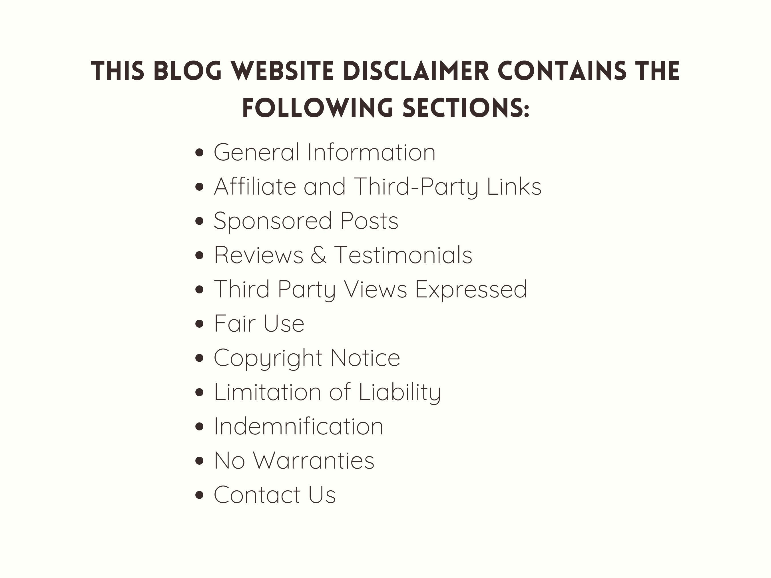 Blog Disclaimer Template, Disclaimer for Blogger Website, Blog ...