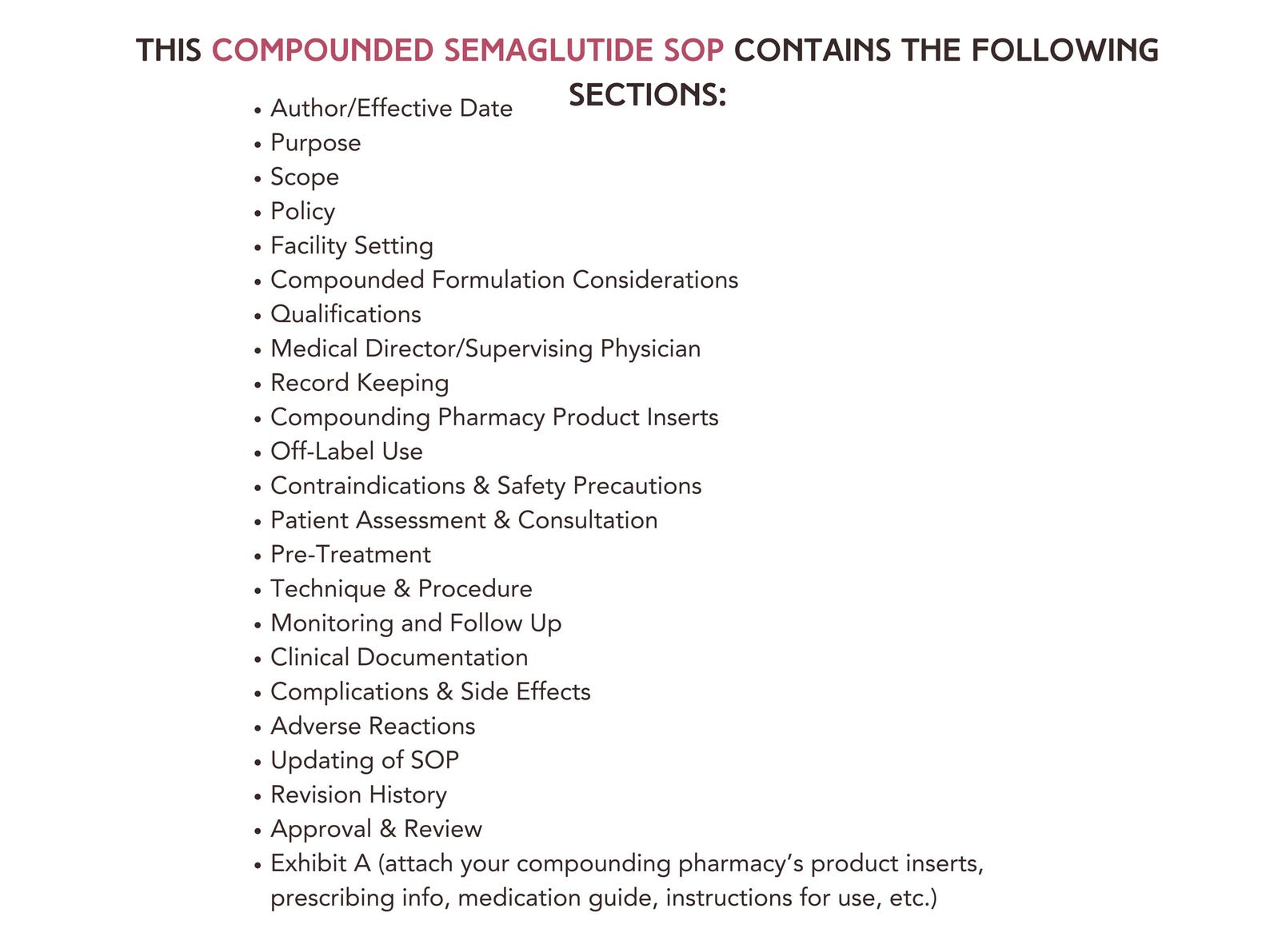 Compounded Semaglutide SOP Weight Loss Injections GLP-1 Protocol ...