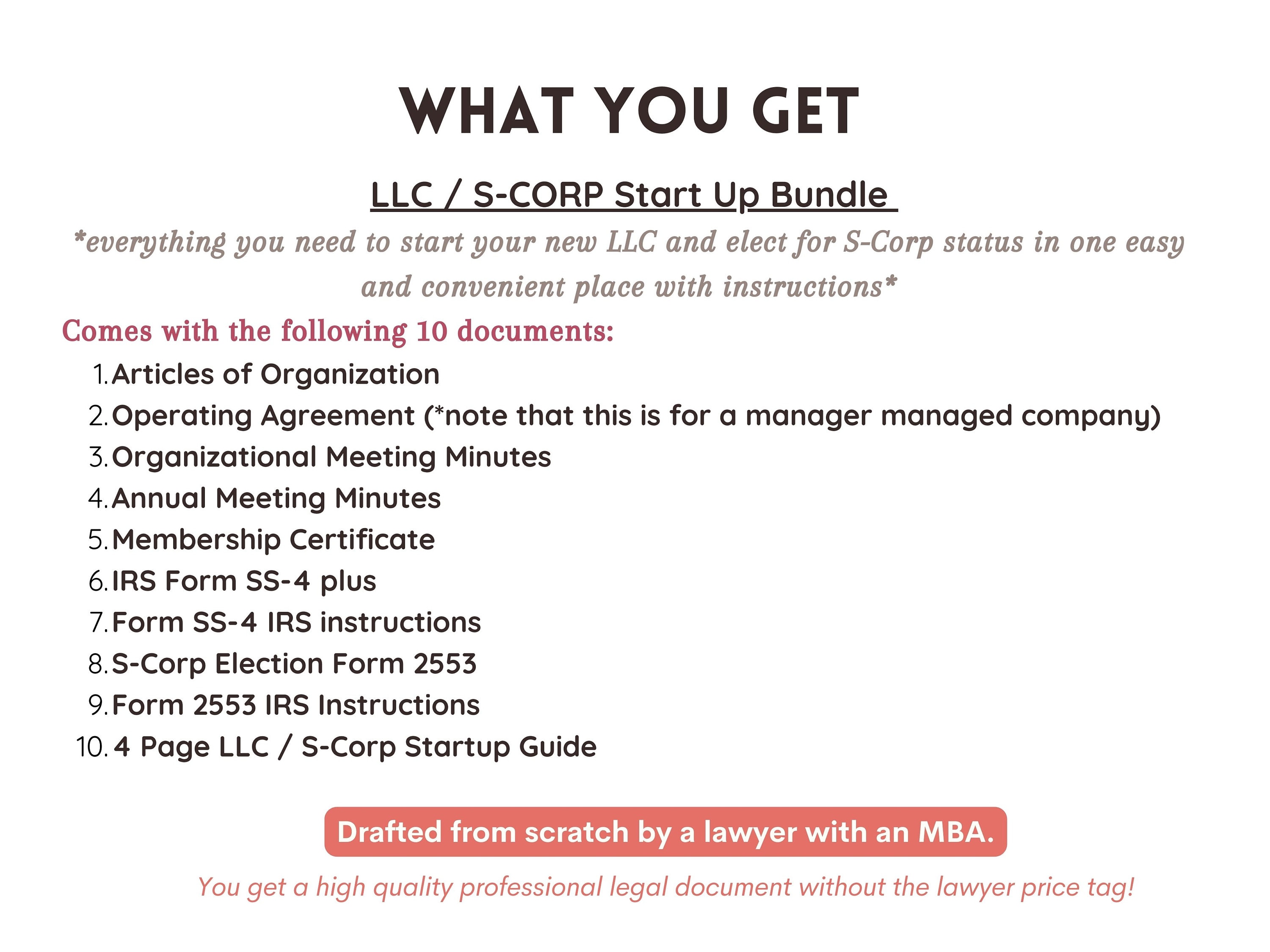 LLC Document Template Bundle S-corp Corporate Kit LLC Kit LLC Guide ...