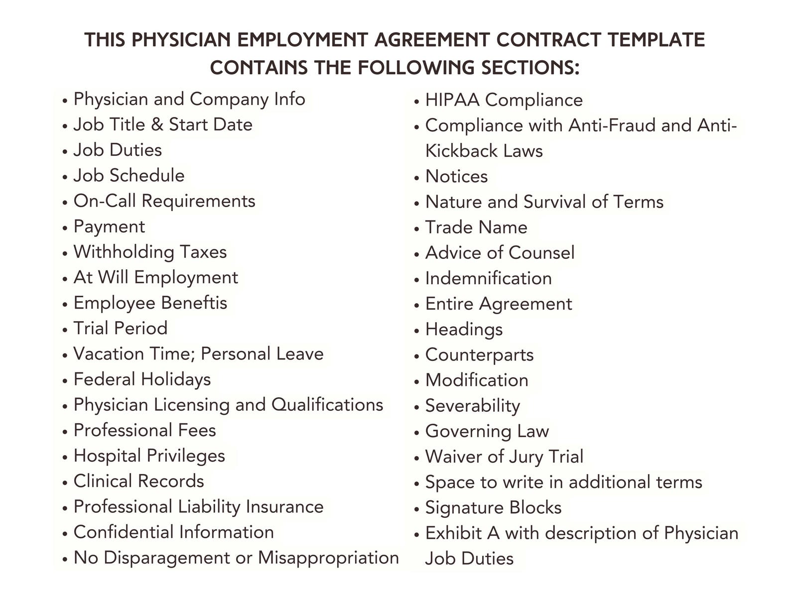 Physician Employment Agreement, Doctor Hiring Contract Template ...
