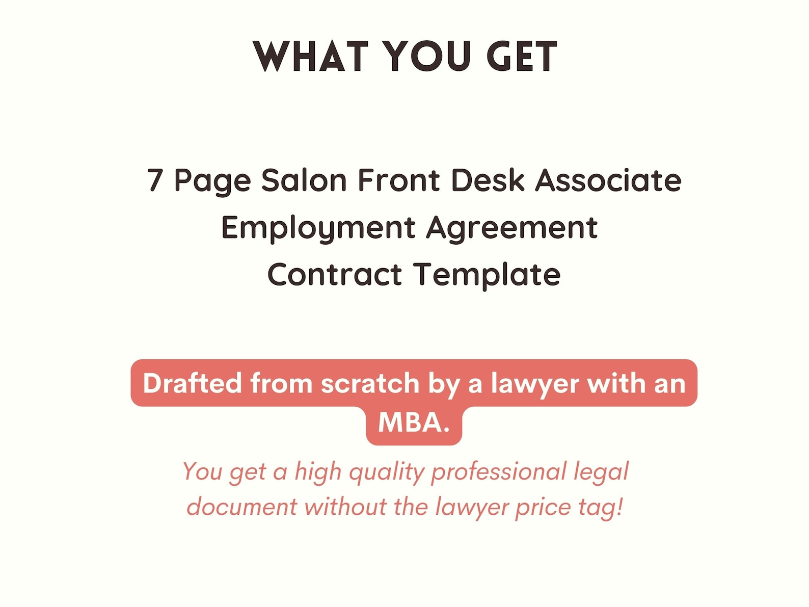 Salon Front Desk Associate Employment Agreement Salon Receptionist ...