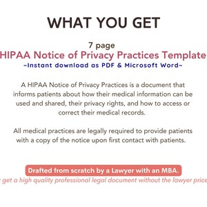 HIPAA Notice of Privacy Practices, HIPPA Forms, Med Spa Templates ...