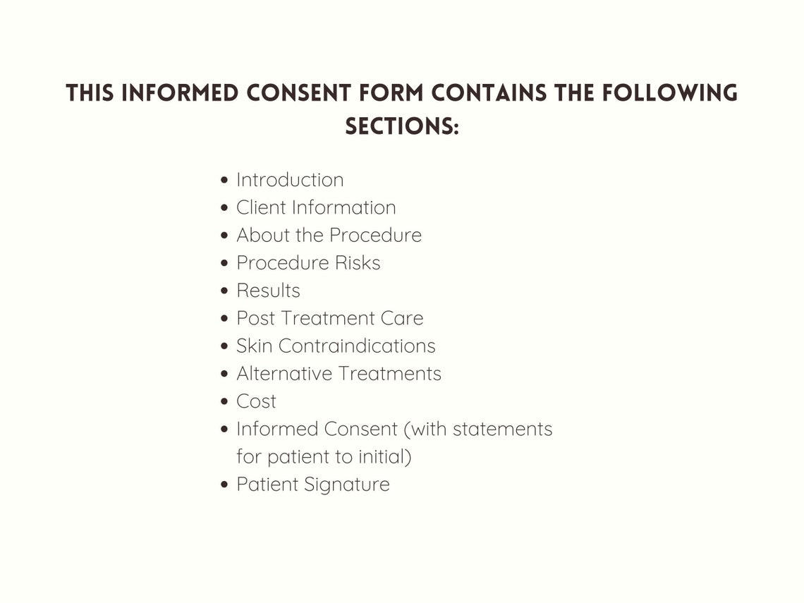 Botox Consent Form, Cosmetic Injector Informed Consent Form, Botulinum ...