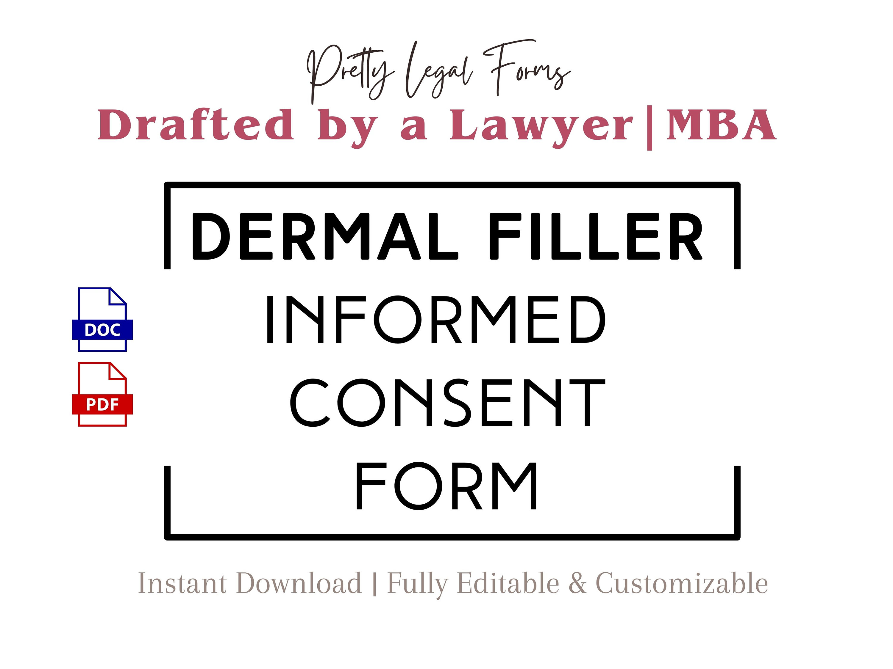 Filler Consent Form, Dermal Filler Template, Cosmetic Injector Informed ...