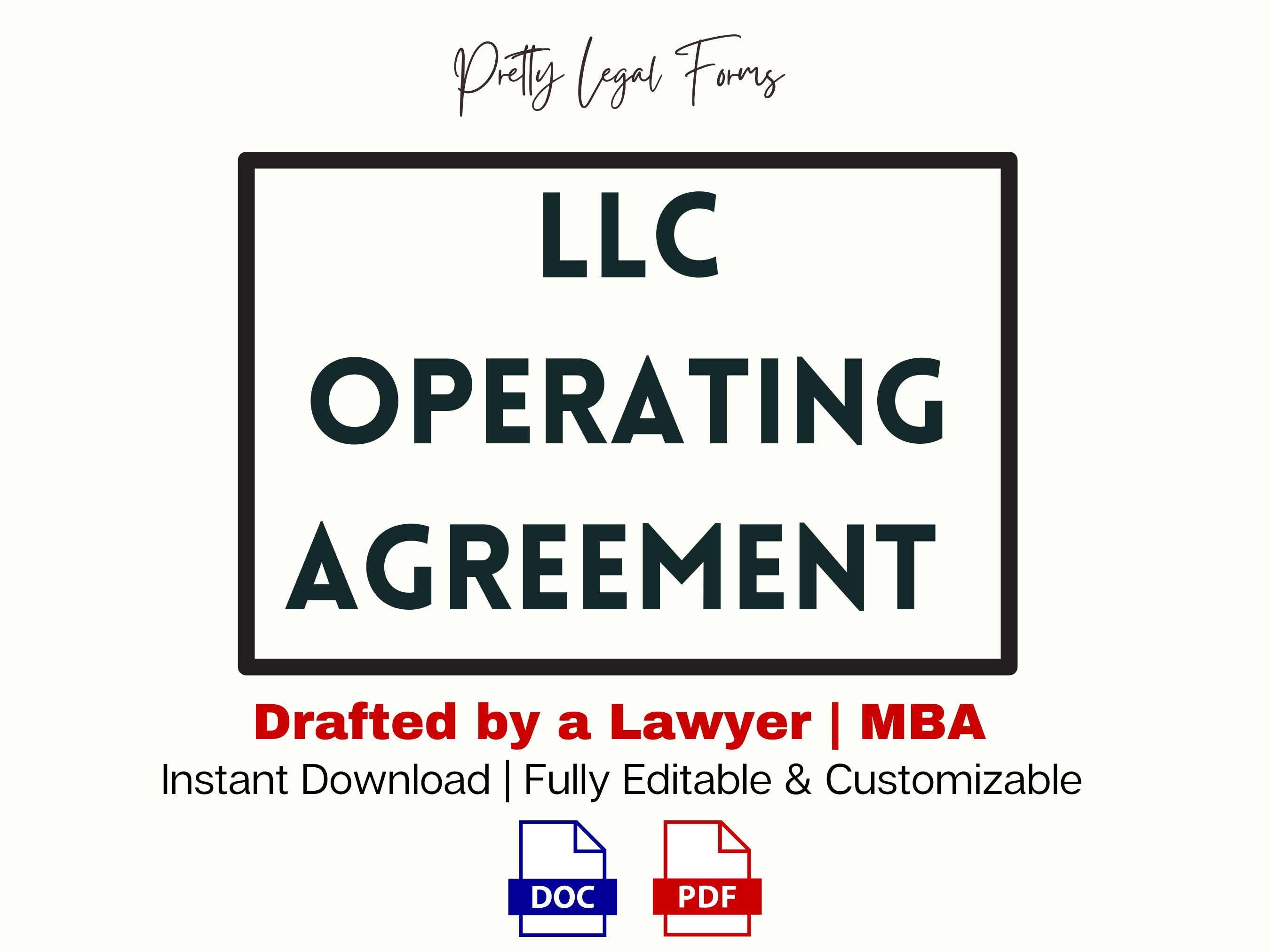 Operating Agreement LLC Manager Managed Limited Liability Company ...
