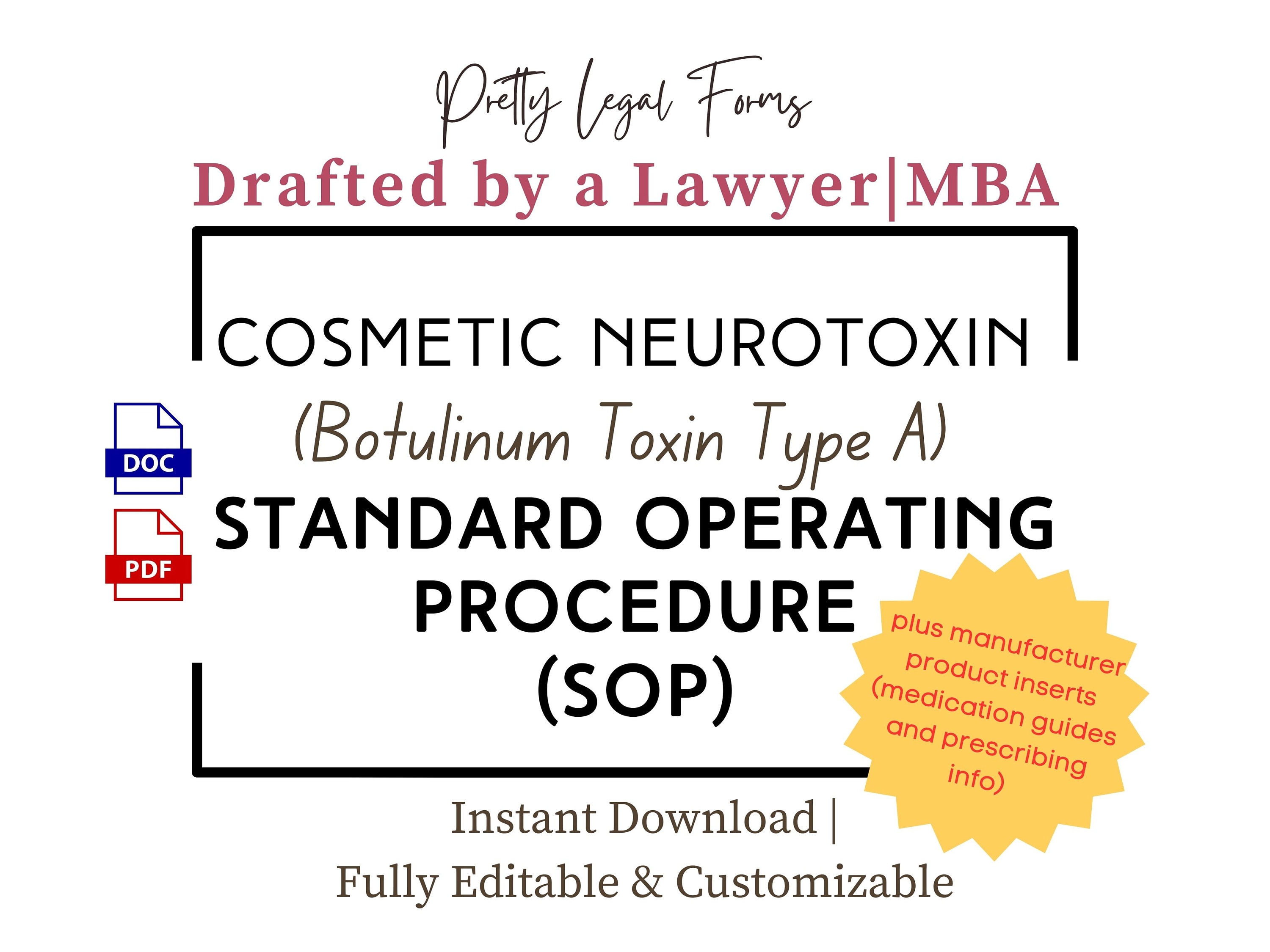 Neurotoxin SOP Botox Policy Procedure Medical Spa Protocols Botulinum ...