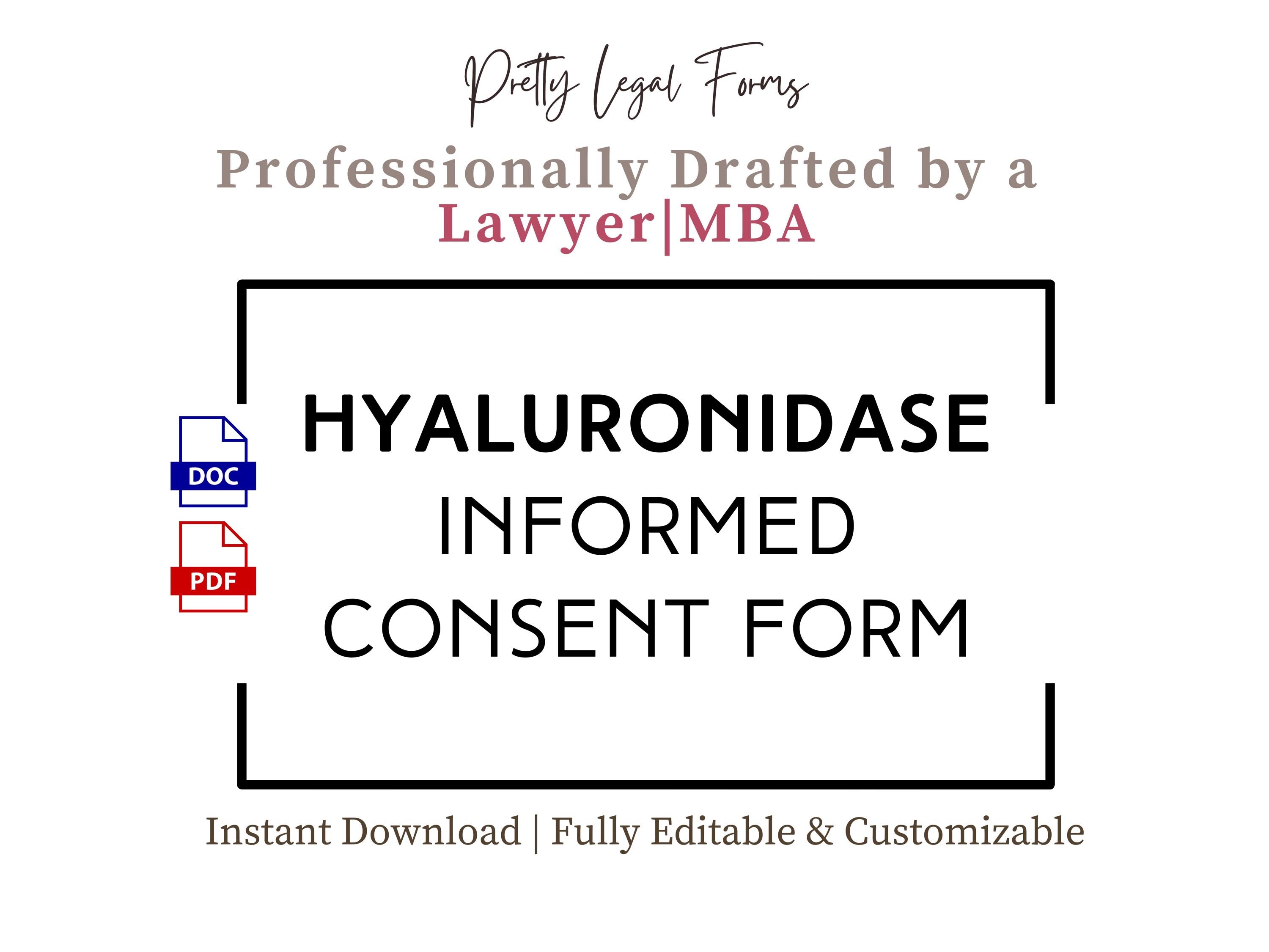 Hyaluronidase Consent Form HA Filler Reversal Hylenex Informed Consent ...