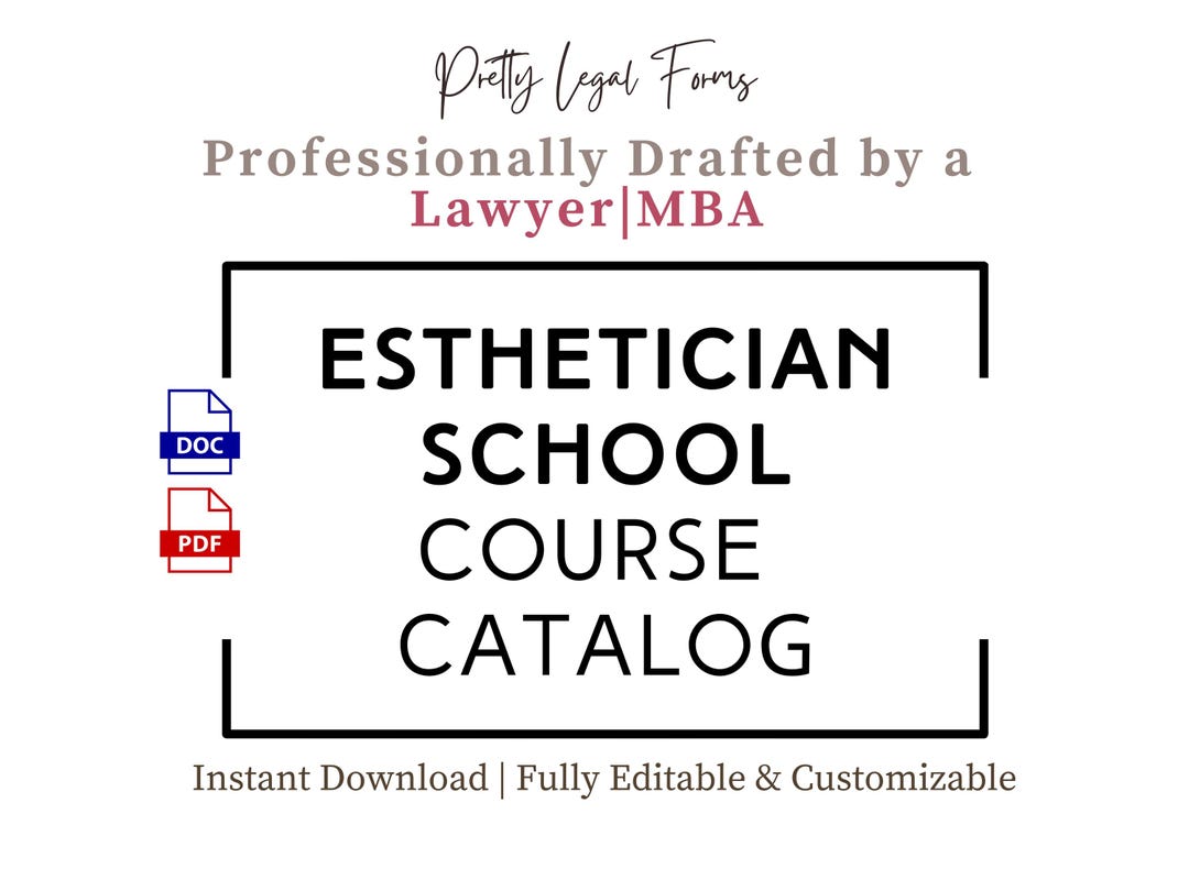 Esthetician School Course Catalog Beauty School Forms Cosmetology ...